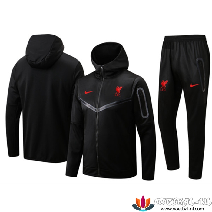 Goedkope FC Liverpool Trainingspak Met Capuchon Zwart 2022/2023