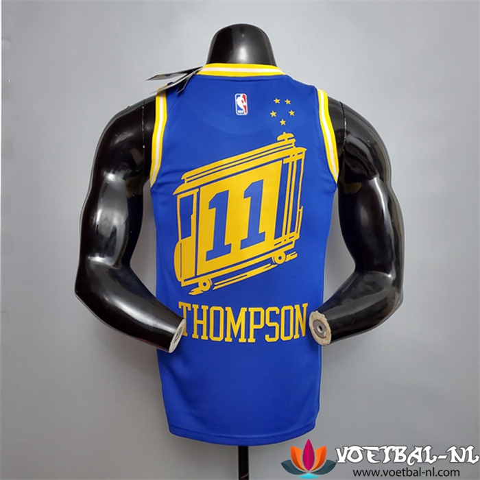 Goedkope Golden State Warriors (Thompson #11) NBA shirts Blauw Tram Version