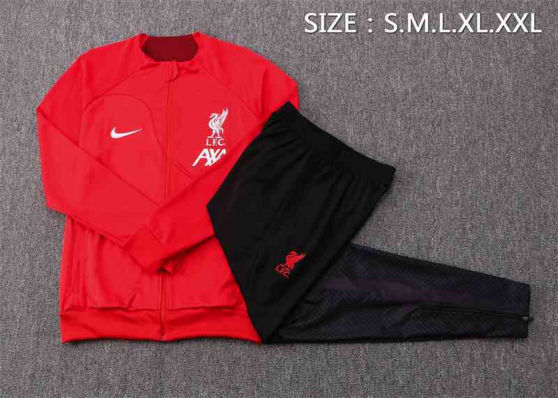 Goedkope FC Liverpool Trainingspak (Jack) Rood 2022/2023 Met Bedrukking